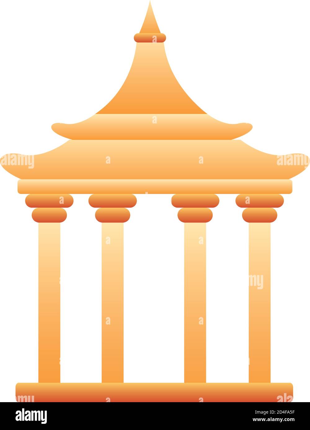 chinese tower columns structure icon vector illustration design Stock ...