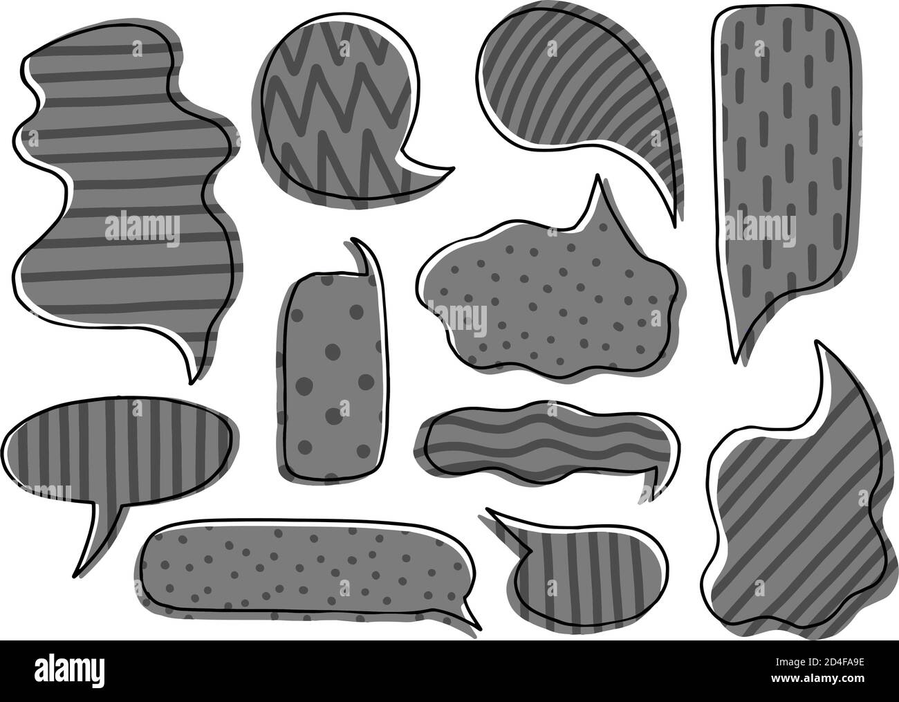 Collection hand drawn communicate speech. Design element business ...