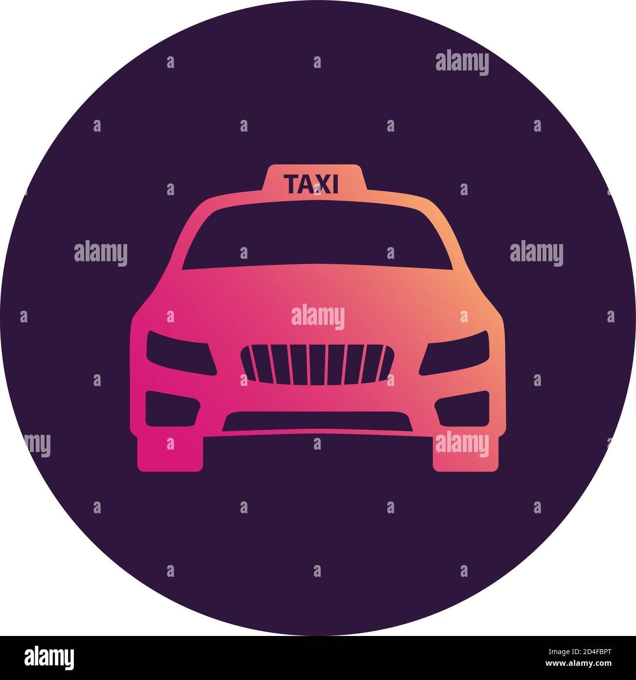 Taxi icon service. Car front view. Symbol for a mobile application or ...