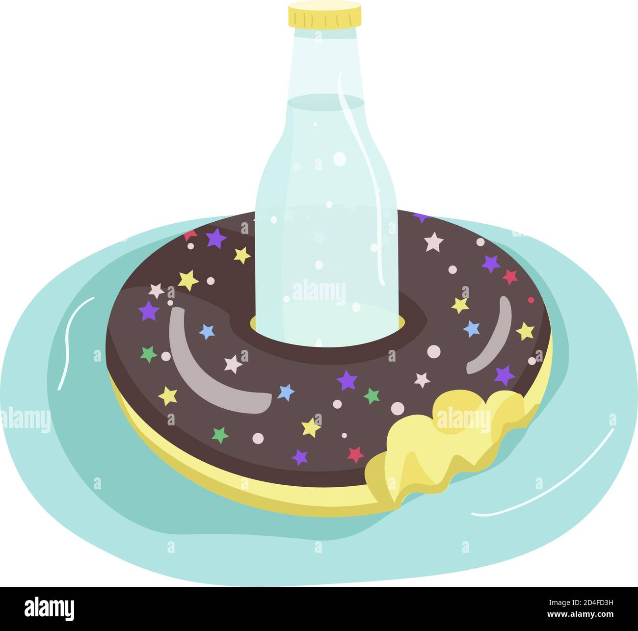 Inflatable donut cartoon vector illustration Stock Vector Image & Art ...
