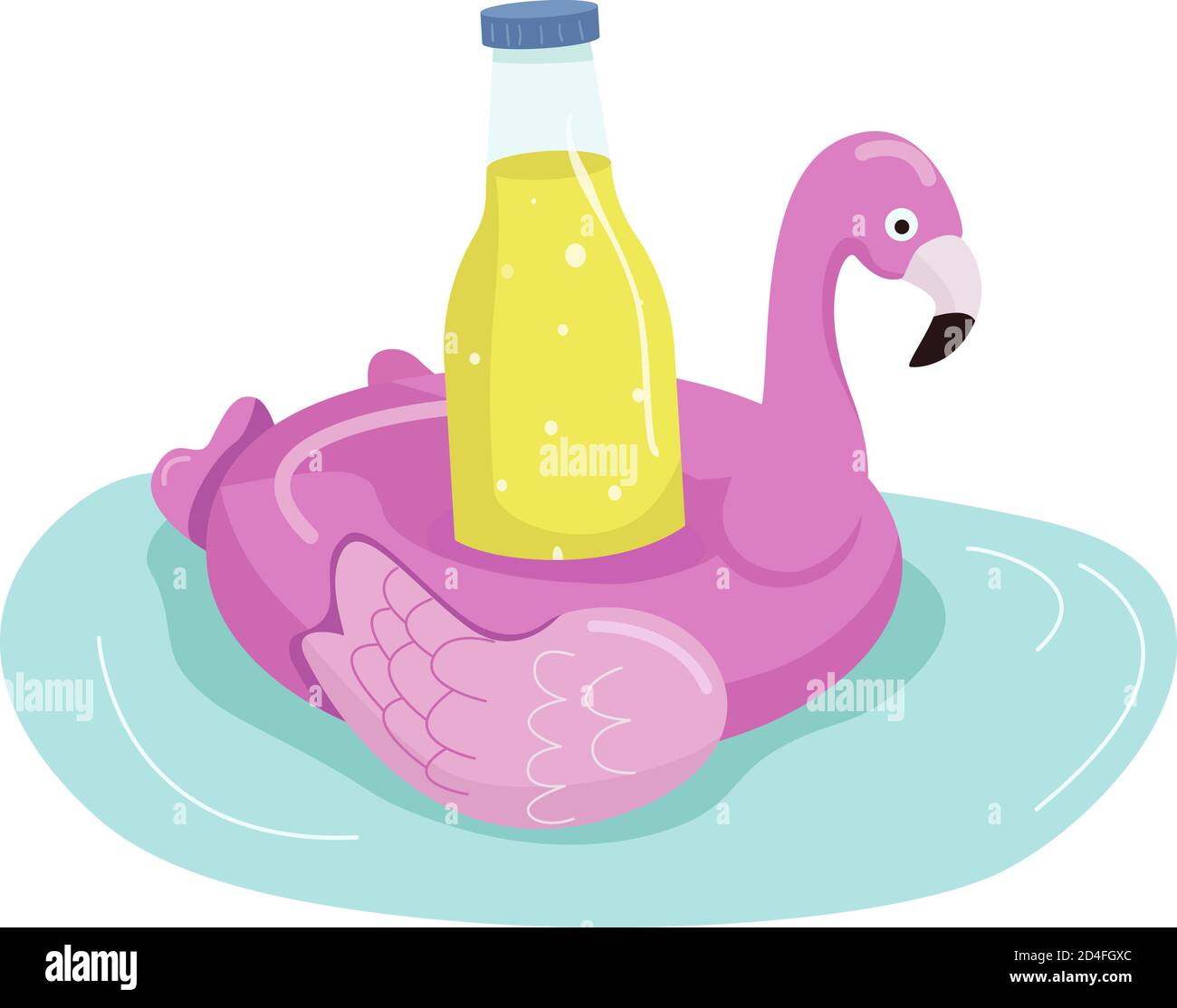 Inflatable flamingo cartoon vector illustration Stock Vector Image ...