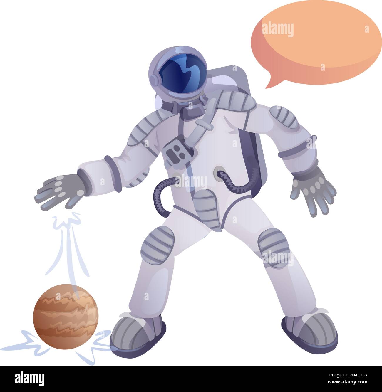 Mars planet explorer flat cartoon vector illustration Stock Vector ...
