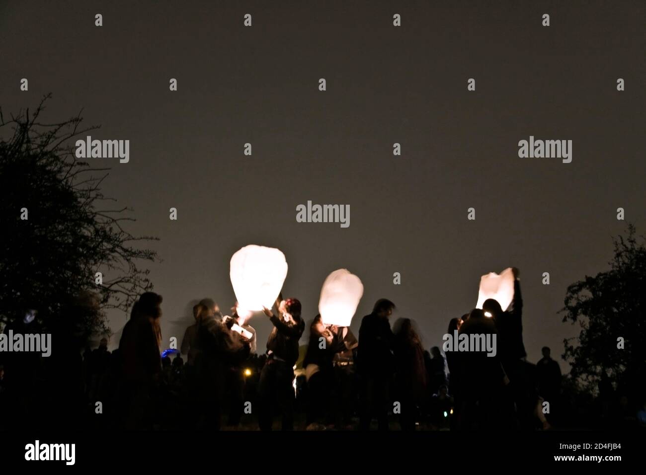 bonfire night celebration in Primrose Hill ,London Stock Photo - Alamy