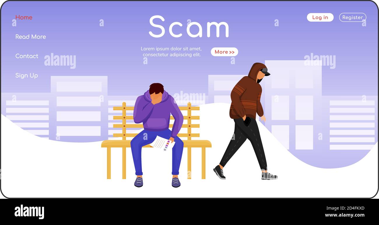 Scam landing page flat color vector template Stock Vector Image & Art ...