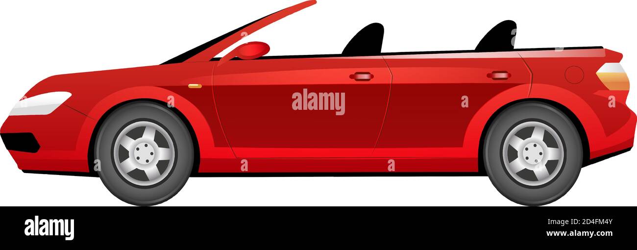 Red cabriolet cartoon vector illustration Stock Vector Image & Art - Alamy