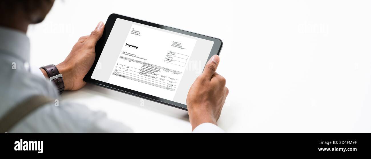 E Invoice Accounting Software And Electronic Audit Stock Photo - Alamy