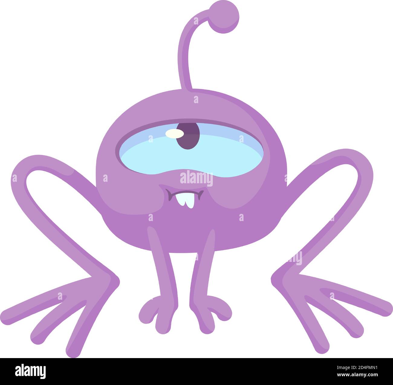 Single-eyed alien flat cartoon vector illustration Stock Vector Image ...