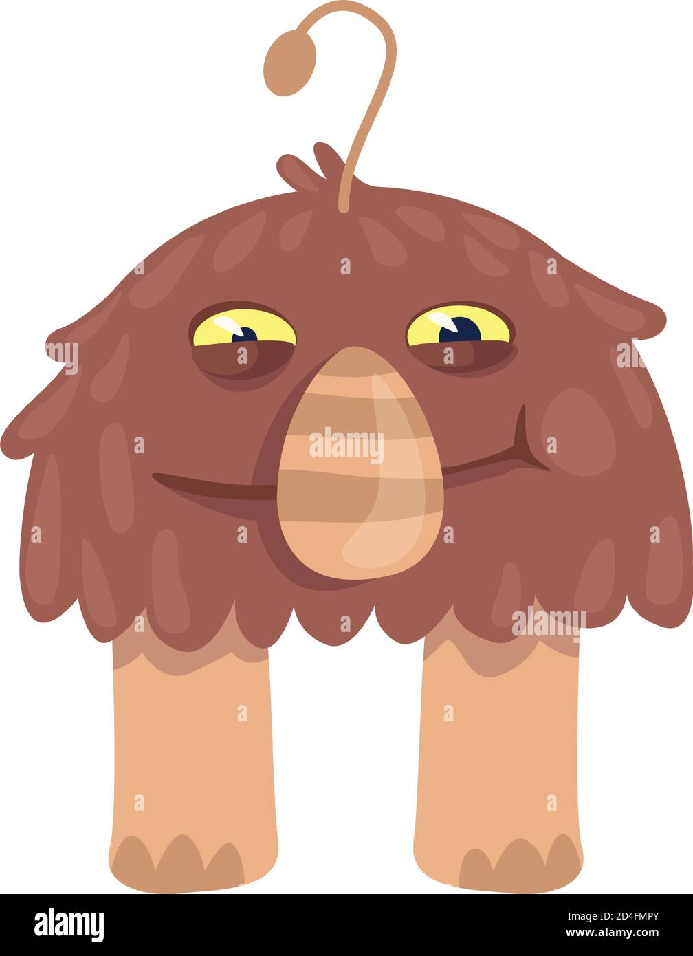 Brown alien flat cartoon vector illustration Stock Vector Image & Art ...