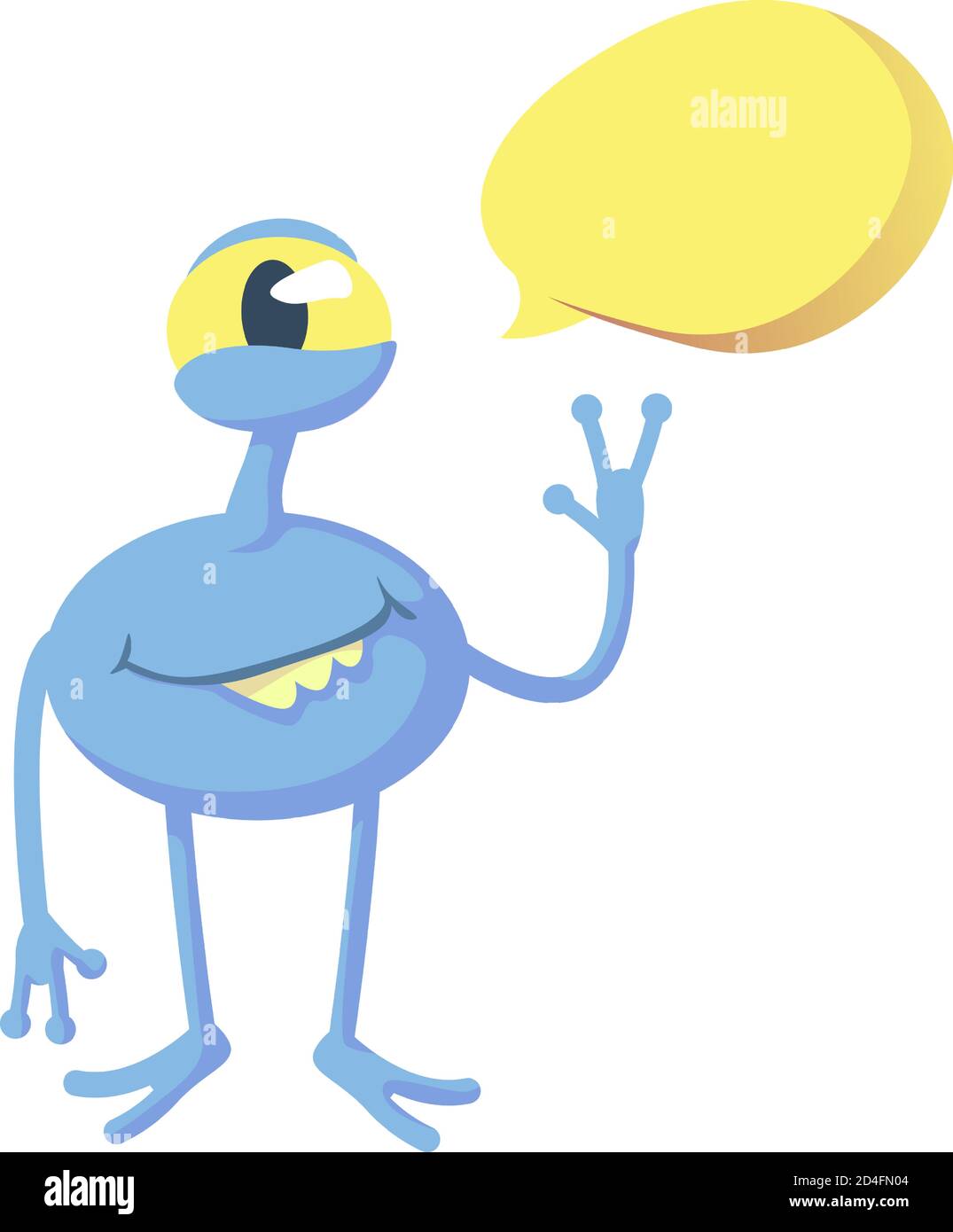 Smiling blue alien flat cartoon vector illustration Stock Vector Image ...