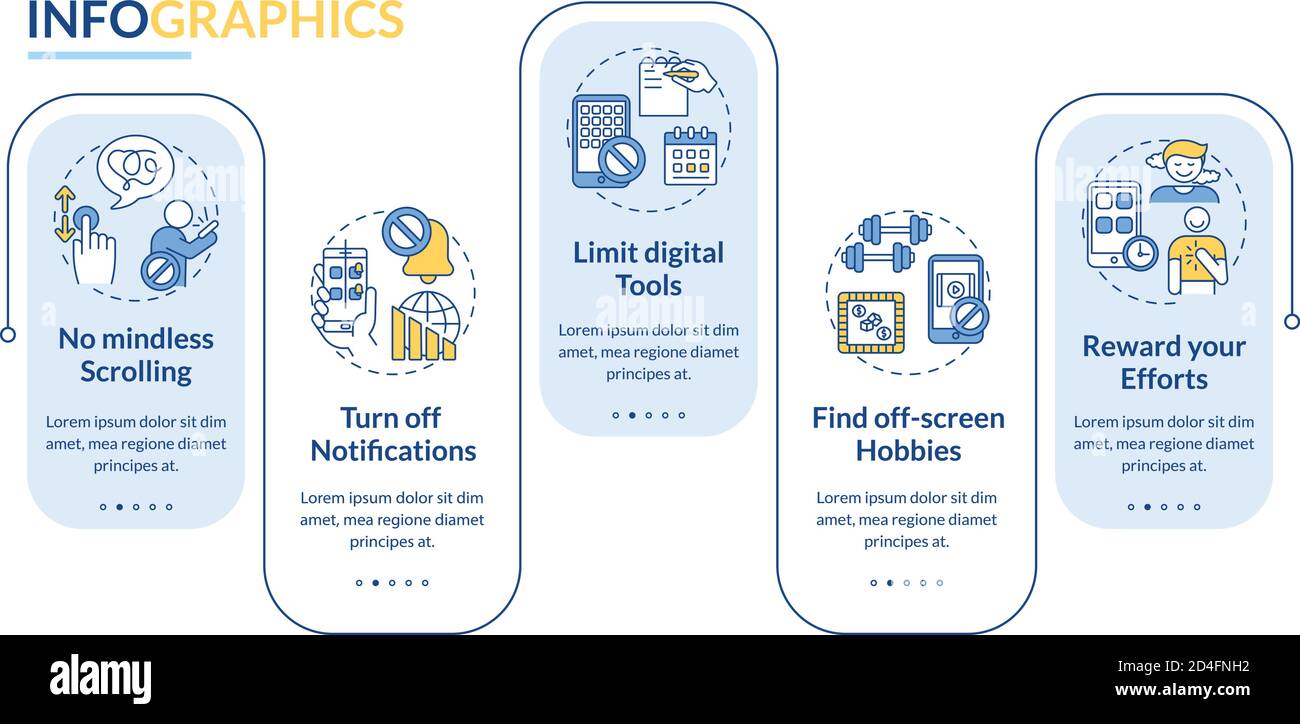 Fighting screen addiction vector infographic template Stock Vector ...