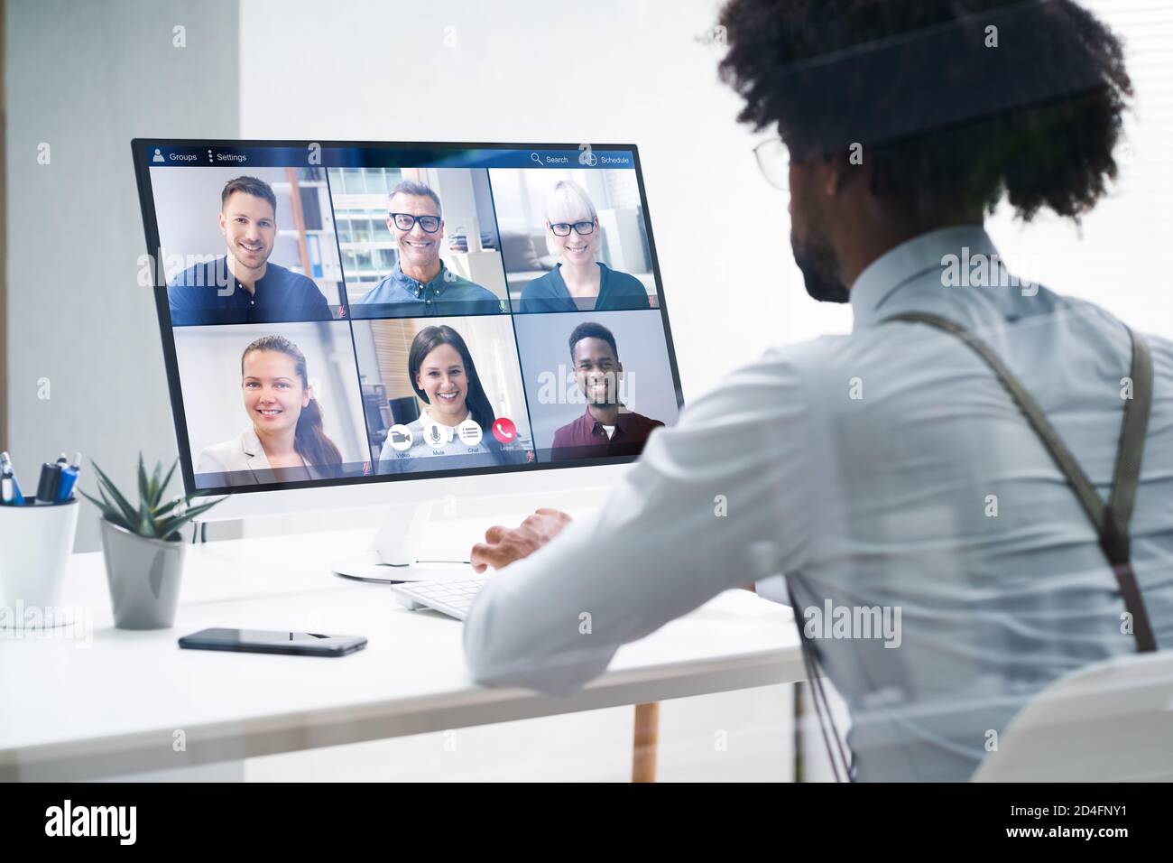 Online Video Conference Webinar. Business Work Meeting Stock Photo - Alamy