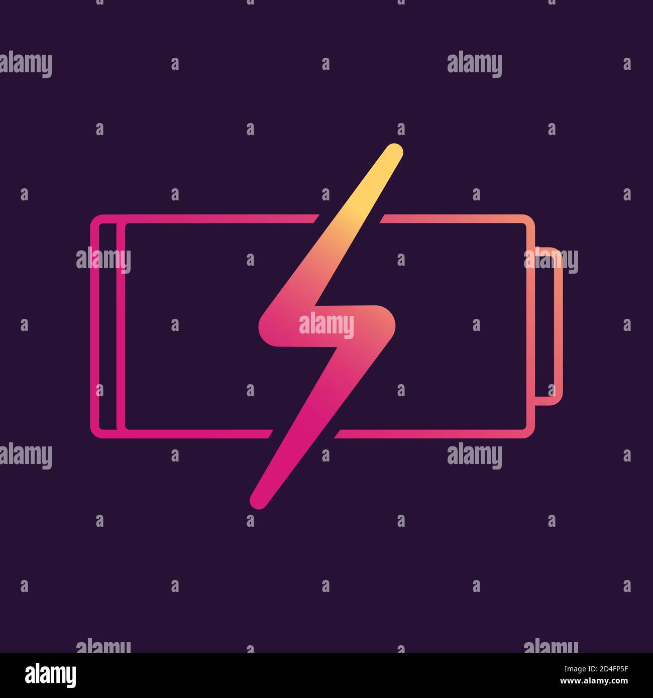 Battery icon. Charged electricity symbol. Flat vector Stock Vector ...