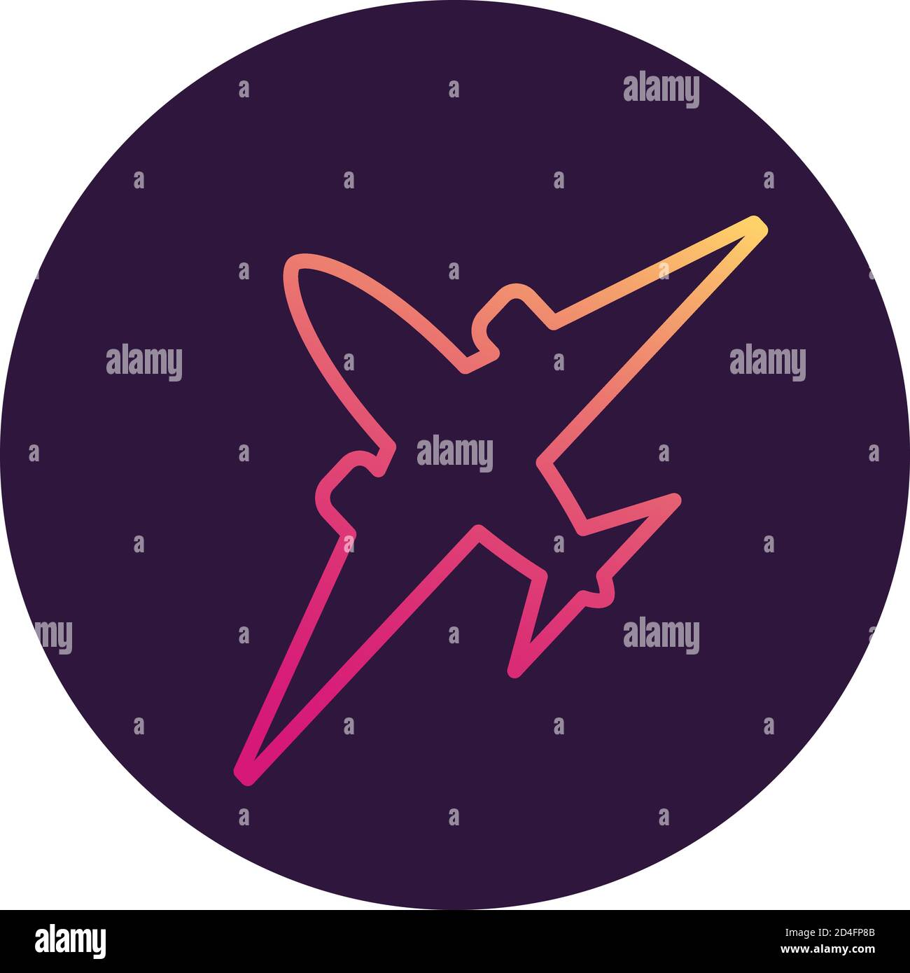 Airplane outline icon gradient.Passenger jet aircraft .Flat vector ...