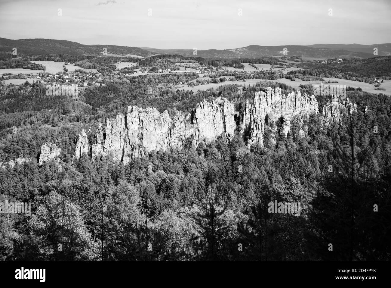 Dry Rocks, Czech: Suche skaly. Monumental sandstone ridge in Bohemian ...