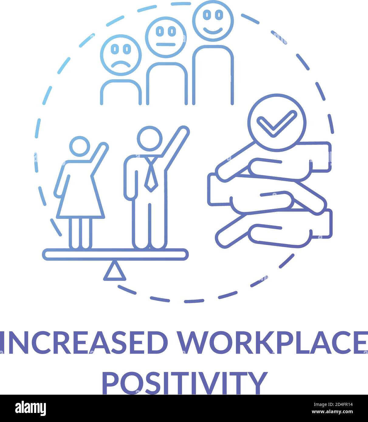Increased workplace positivity concept icon Stock Vector Image & Art ...