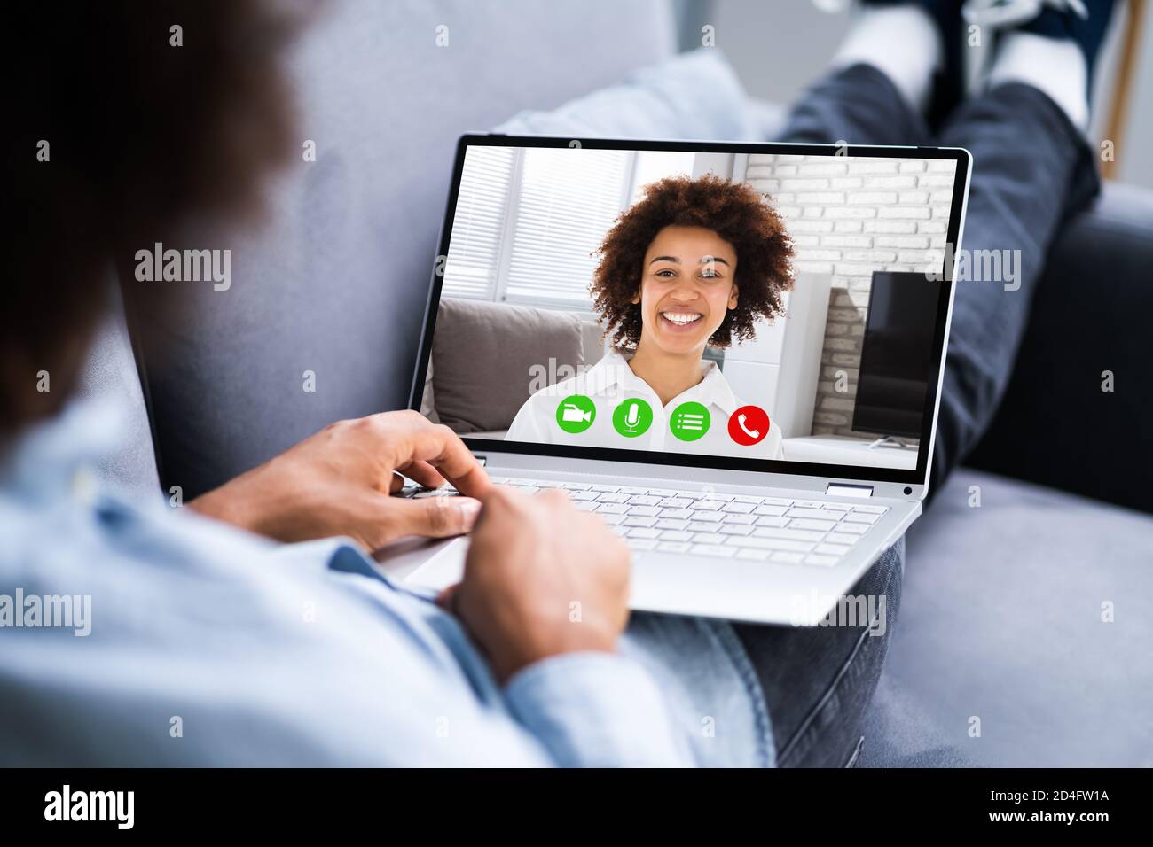 Laptop video call blank screen hi-res stock photography and images - Alamy
