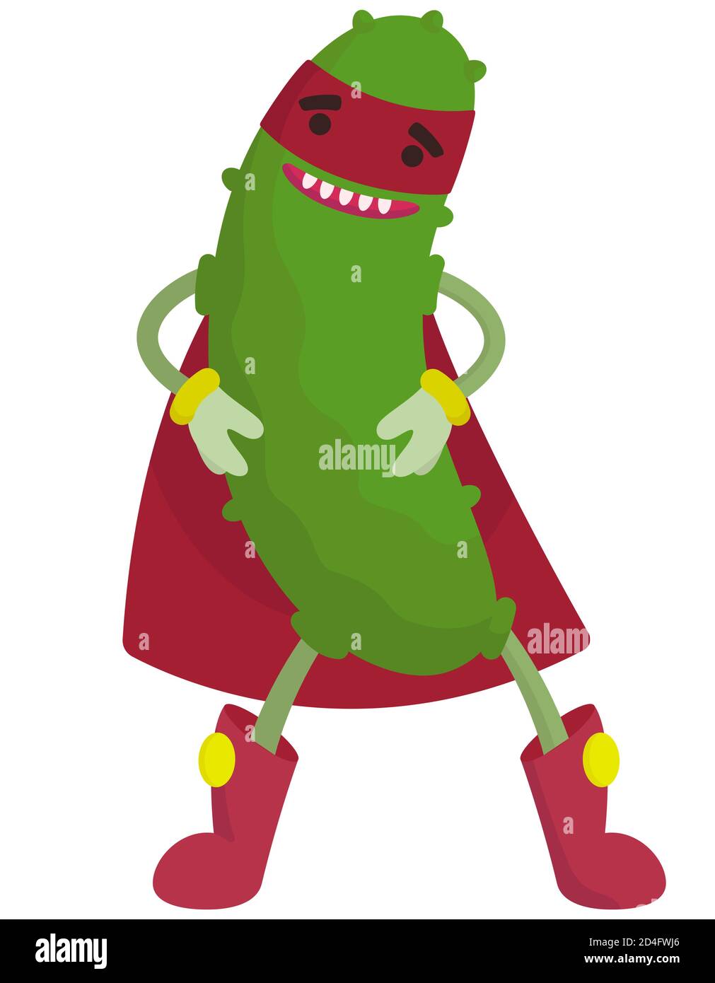 Funny vegetable superhero. Cucumber in cartoon style Stock Vector Image ...