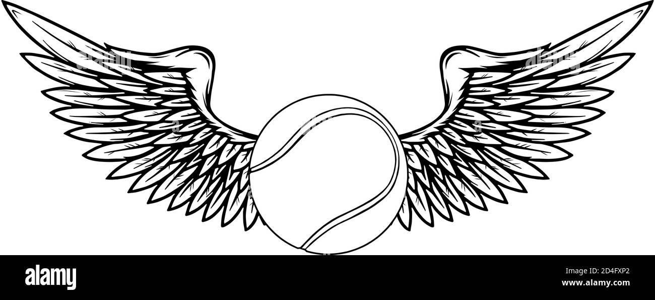 winged icon featuring tennis ball vector illustration Stock Vector ...