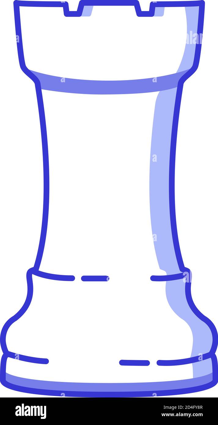 Chess figure rook. Flat vector line art.Board game.Isolated on white ...