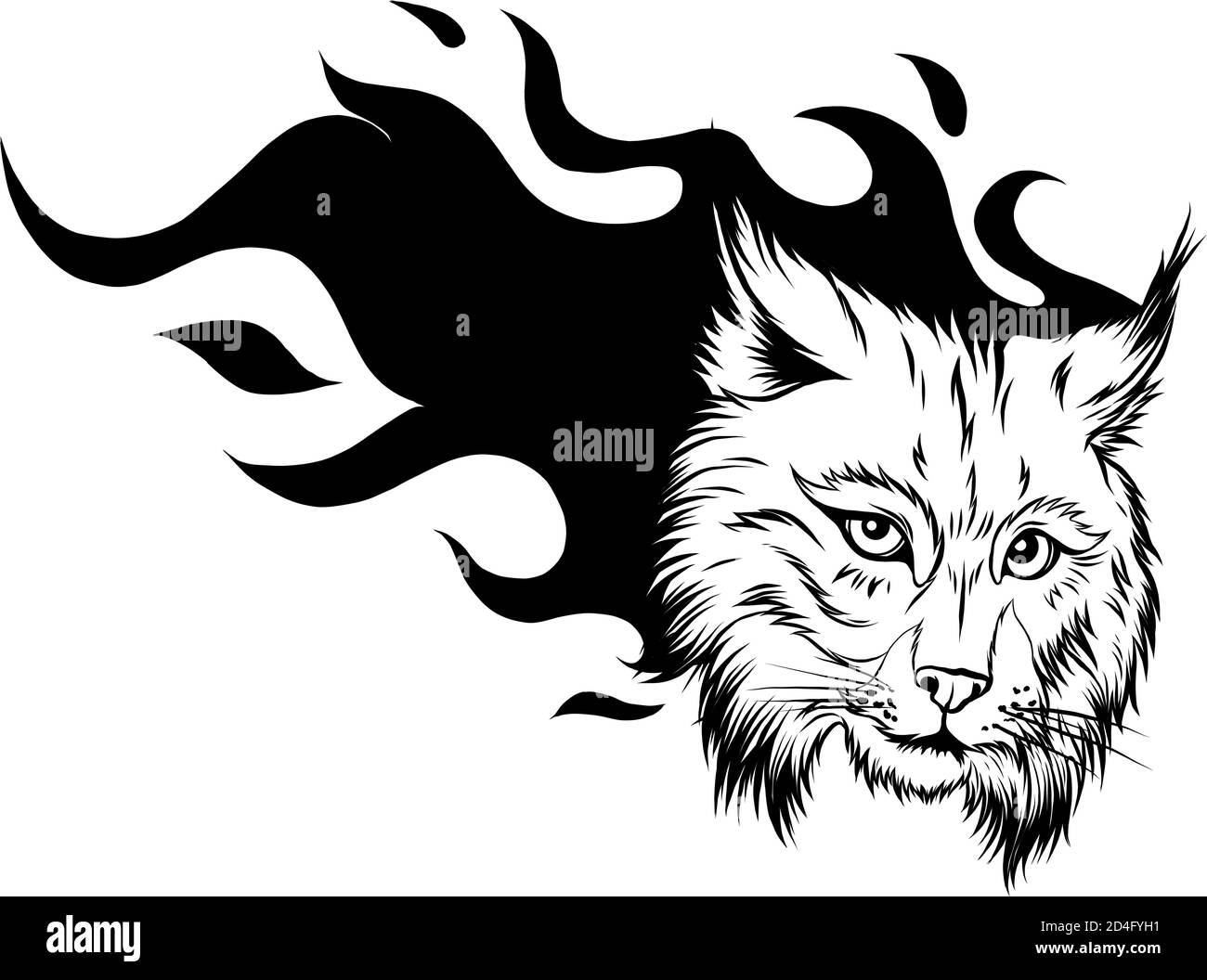 Lynx animal face. Vector Eurasian lynx cat head portrait Stock Vector ...
