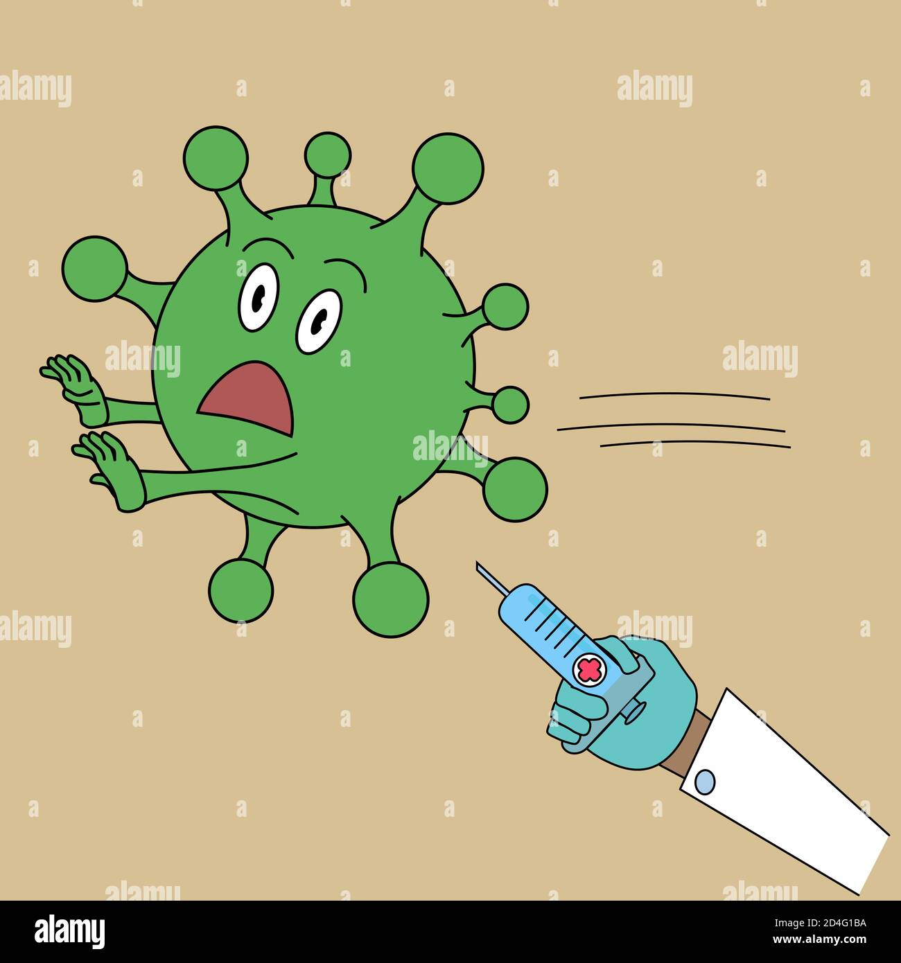 illustration of a virus running Stock Photo - Alamy