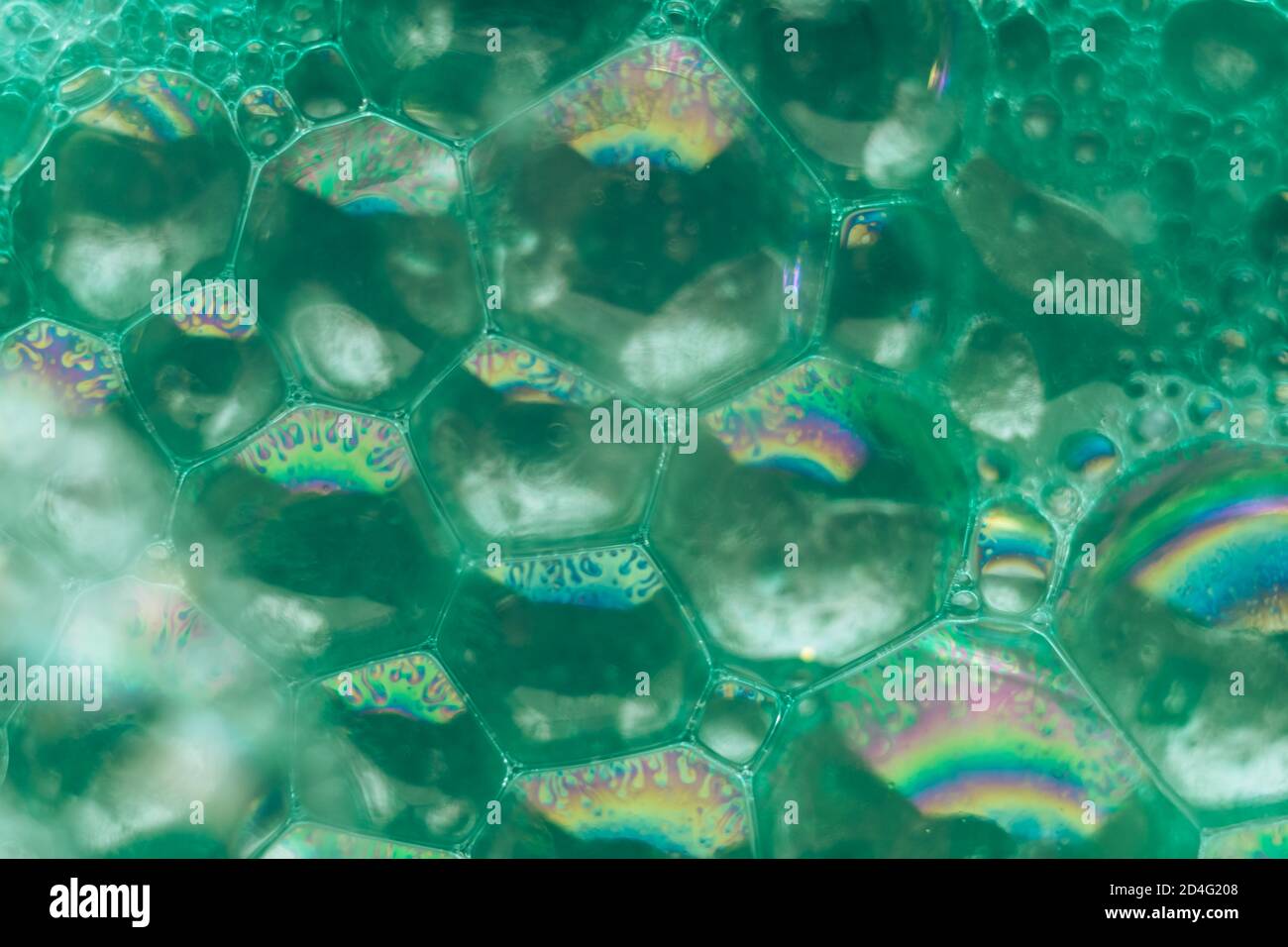 Close up Beautiful green abstract soap bubbles. Background pattern for ...