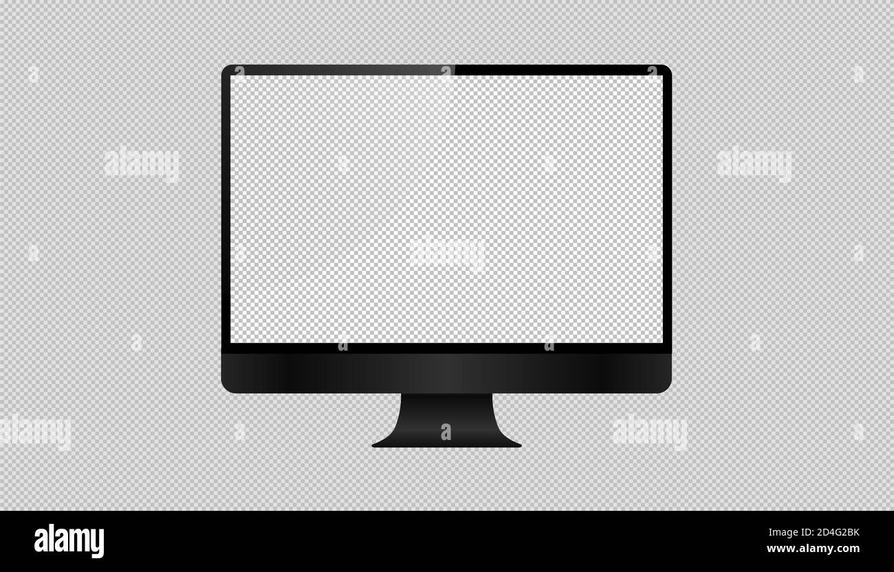 Realistic computer monitor isolated on transparent background. Vector ...