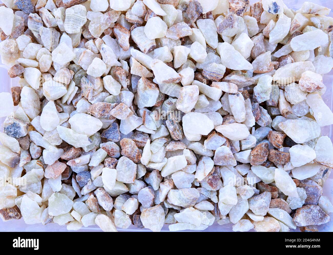 A set of lilac, white and rusty brown stone for landscaping, garden ...