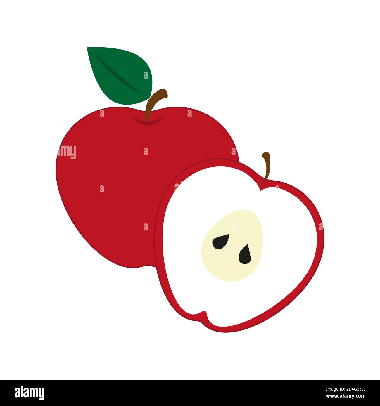 Apples, sliced vector illustration on white background Stock Vector ...