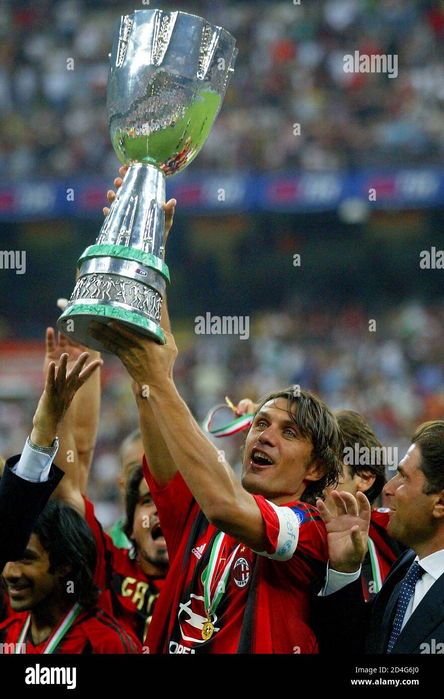 Paolo maldini with trophy hi-res stock photography and images - Alamy