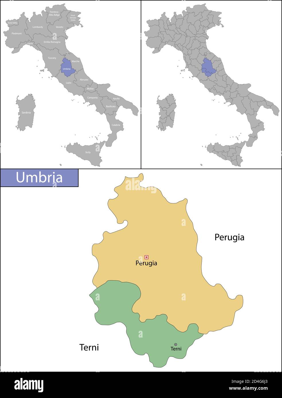 Illustration of Umbria is a region in central Italy Stock Vector Image ...