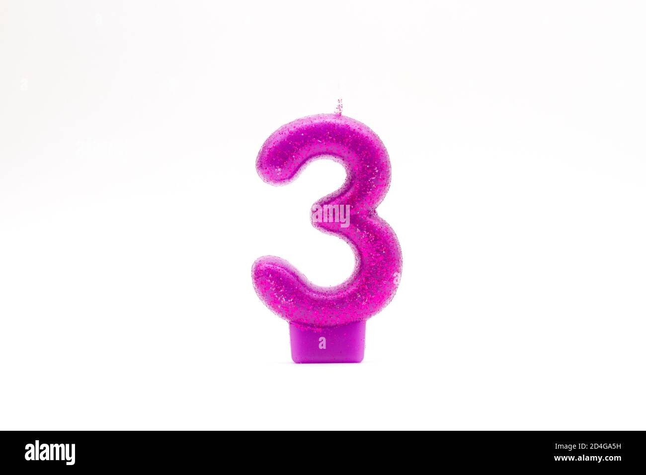 Number three candle. Purple Glitter 3 Birthday Candle Stock Photo - Alamy