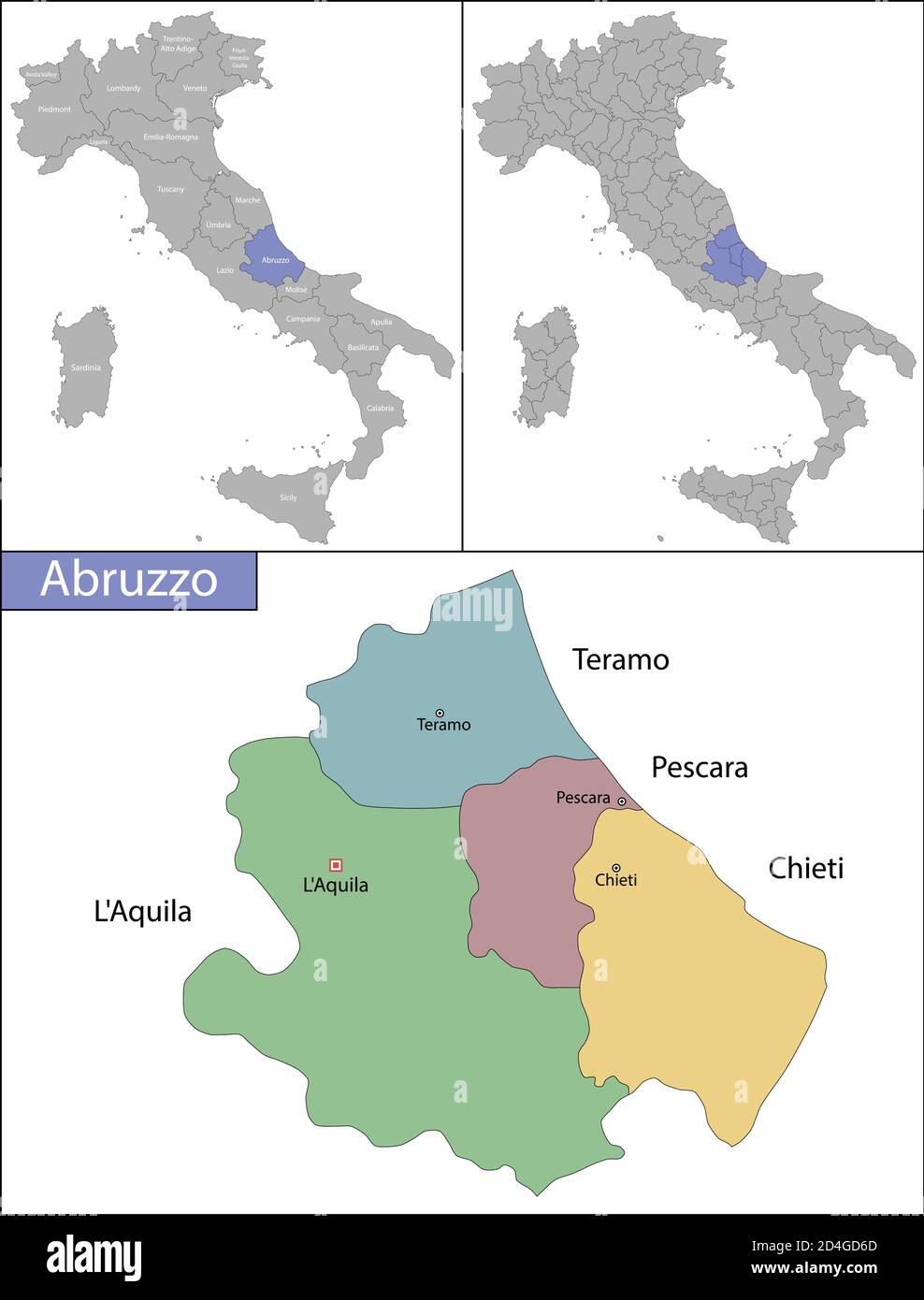 Illustration of Abruzzo is a region in Southern Italy Stock Vector ...