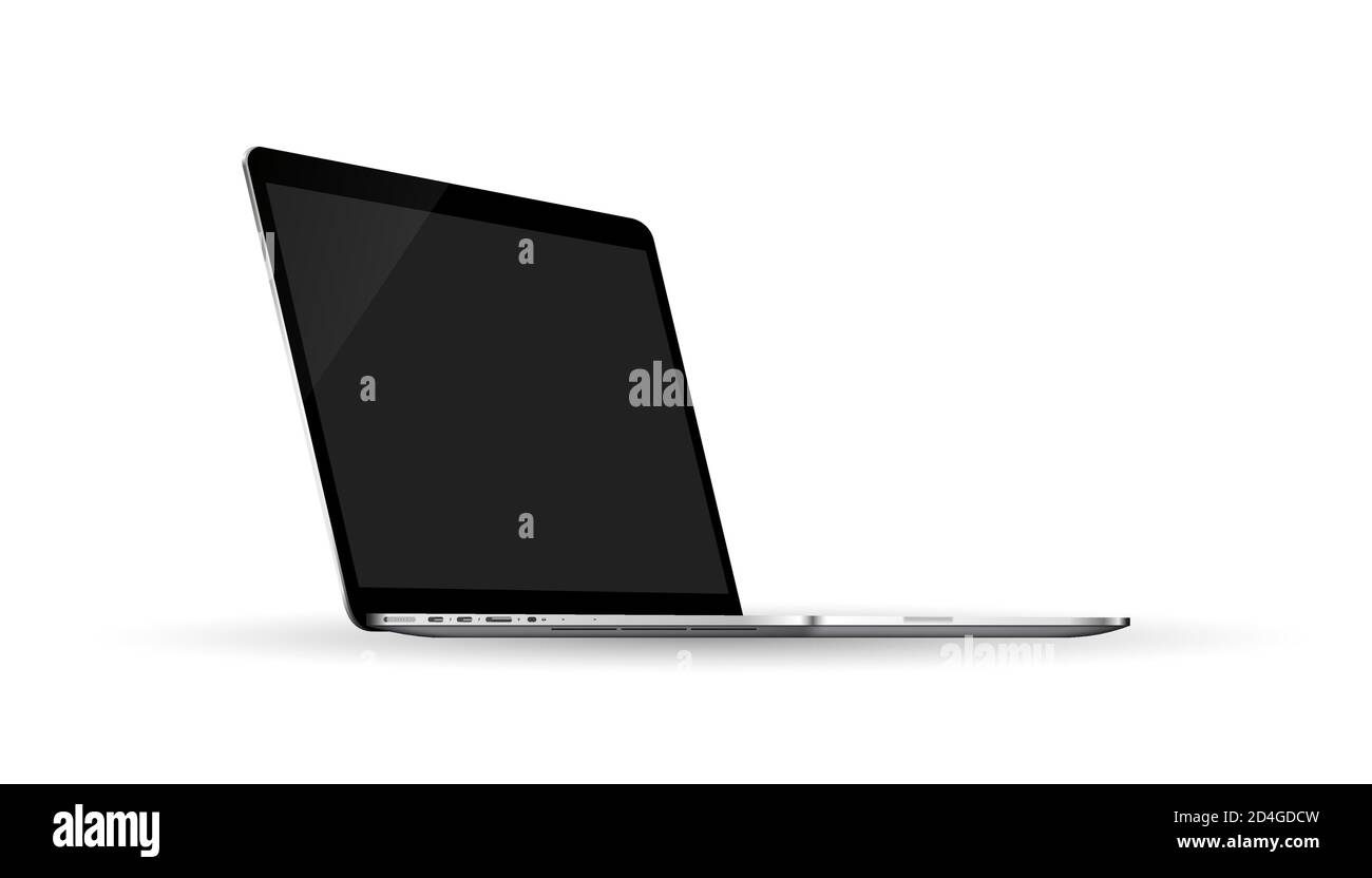 Isolated laptop with empty space on white background Stock Vector Image ...