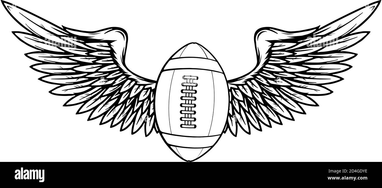 vector illustration of american football and wing Stock Vector Image ...
