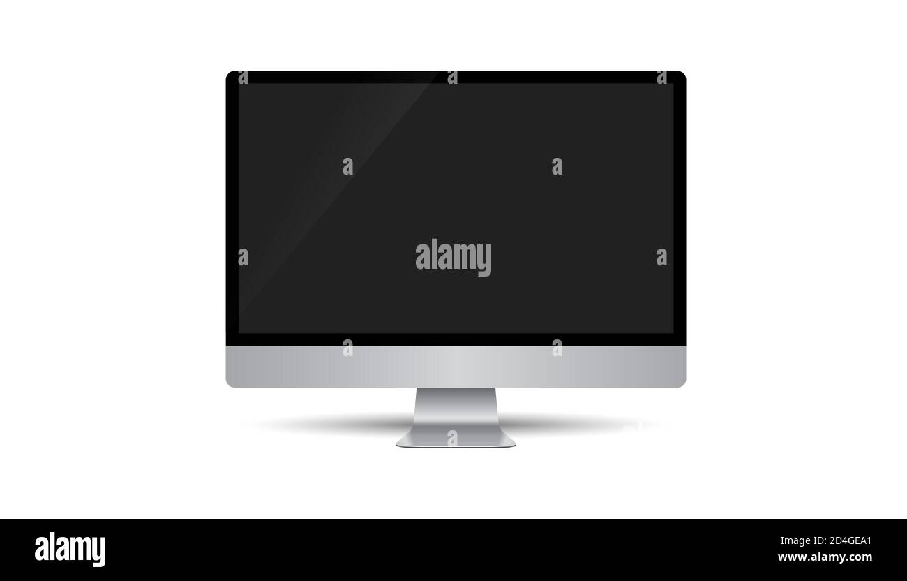 Realistic computer monitor isolated on transparent background. Vector mockup. Vector ...