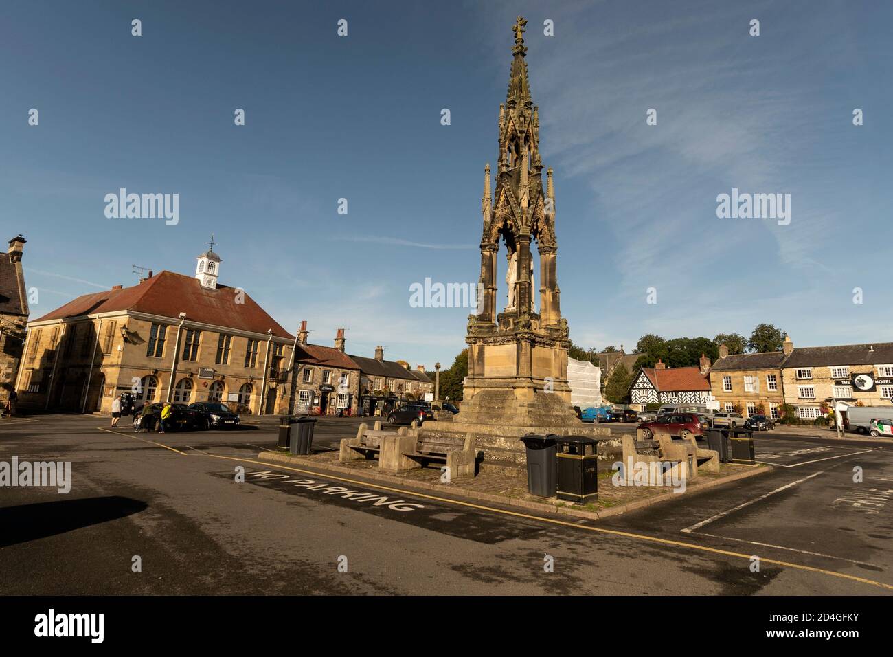 A tall monument of Lord Feversham - Charles Duncombe in Market Place ...