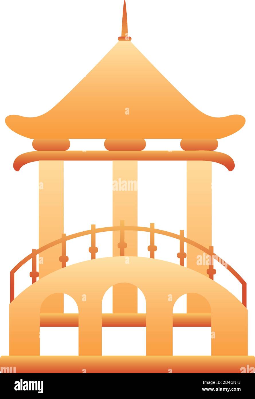 chinese tower columns structure icon vector illustration design Stock ...