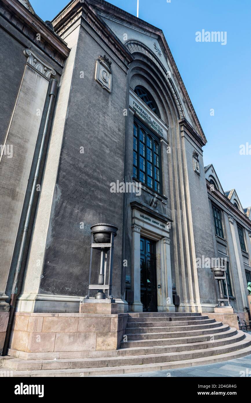 Facade of the University of Copenhagen (UCPH) on Frue Plads square in ...