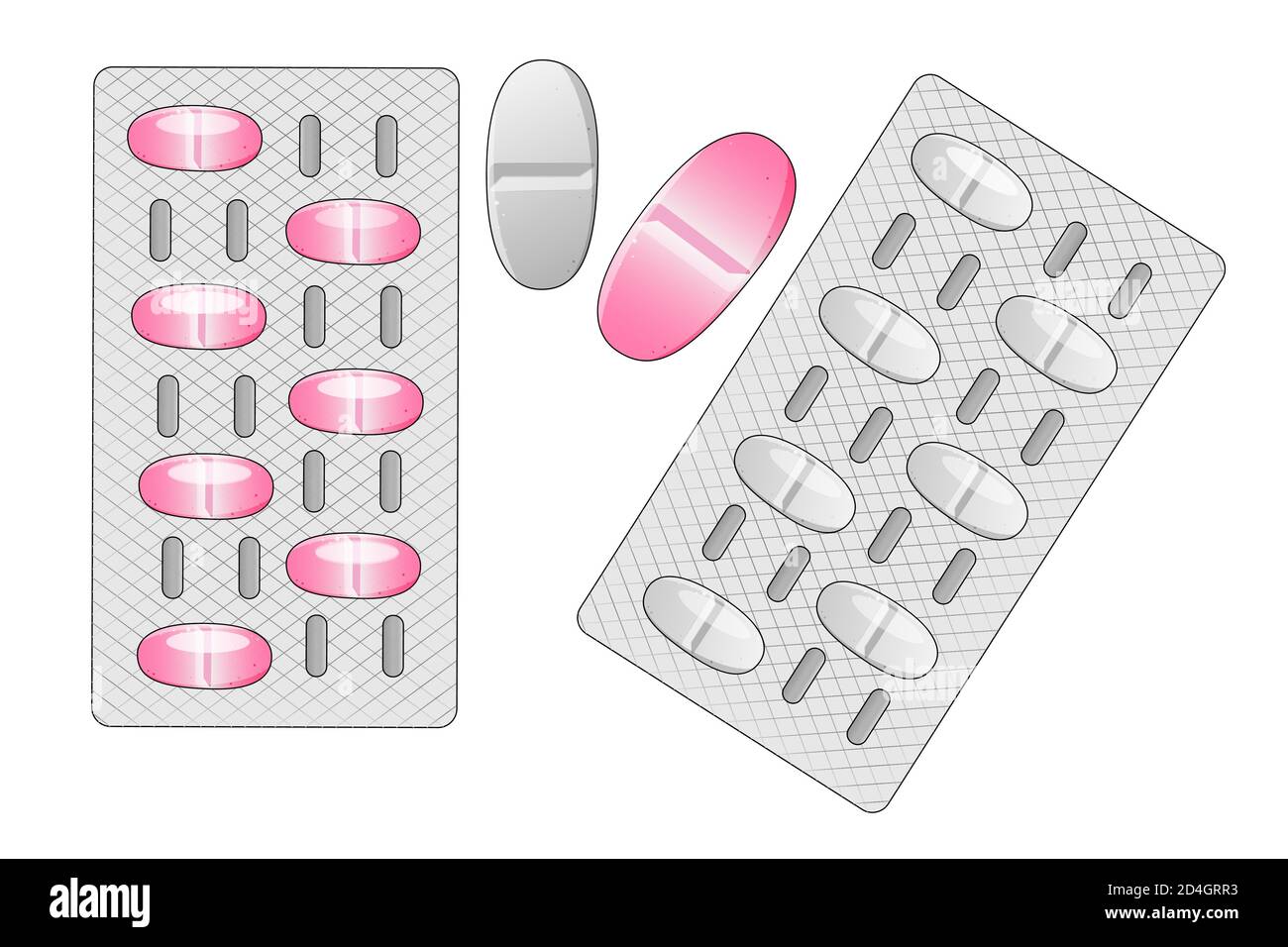 Pills, tablets in blisters, medical stock vector illustration Stock ...