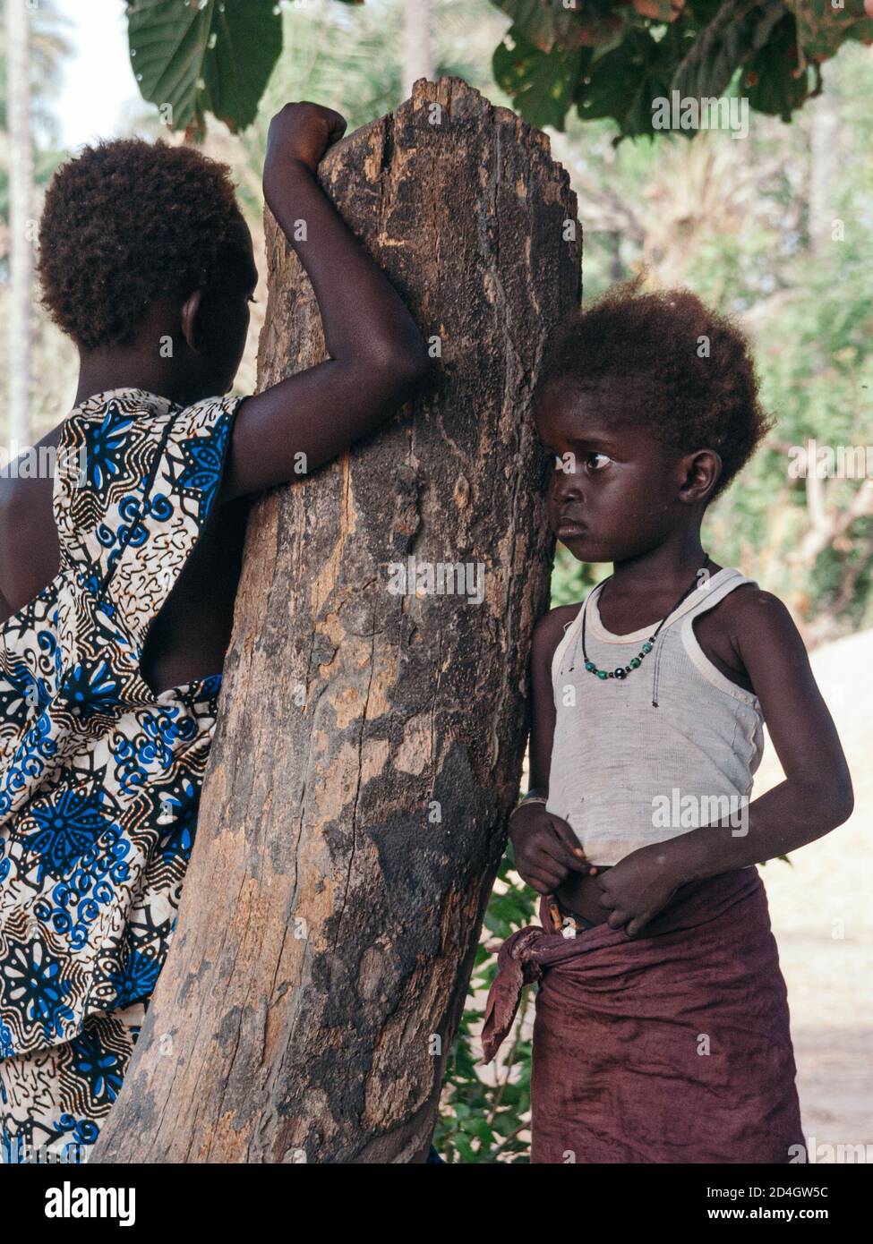 Children playing outside the village in Juffure, The Gambia Stock Photo ...