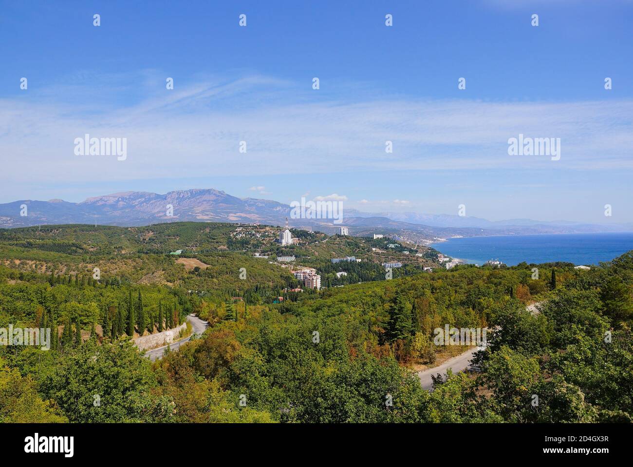 Nature southern coast of Crimea. City Alushta and the mountain ...