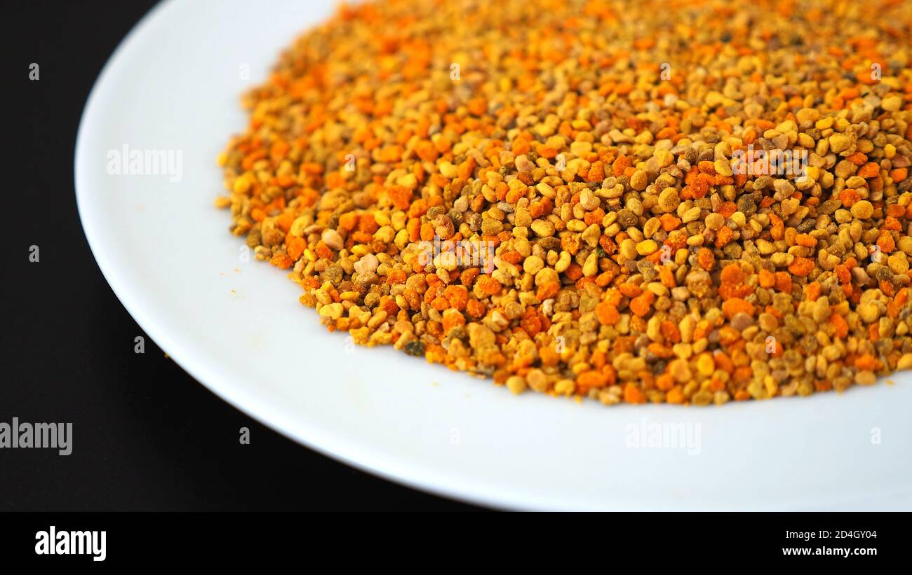 a lot of close-up flower pollen,fresh bee pollen, natural vitamin ...