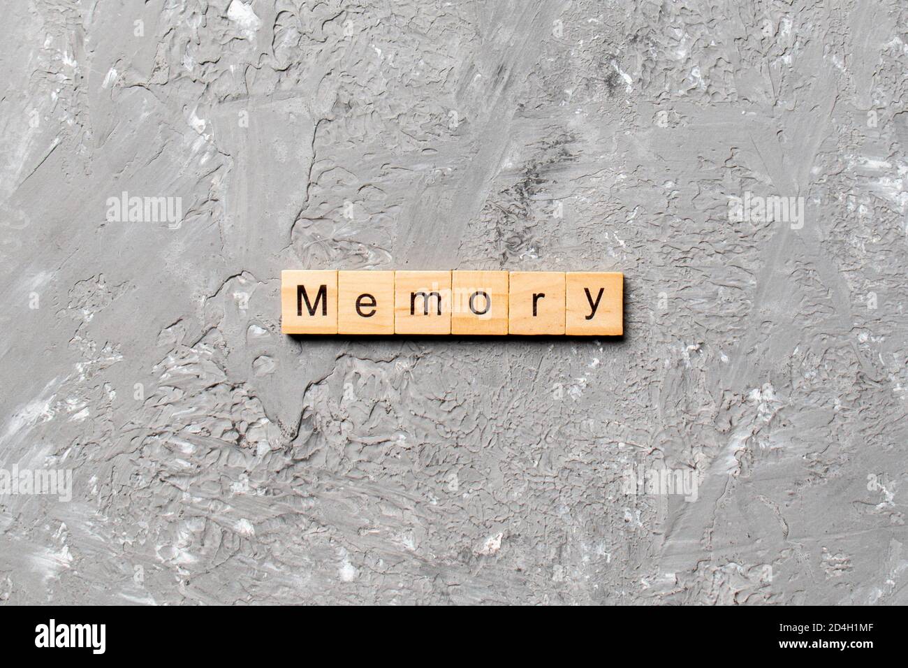 memory word written on wood block. memory text on table, concept Stock ...