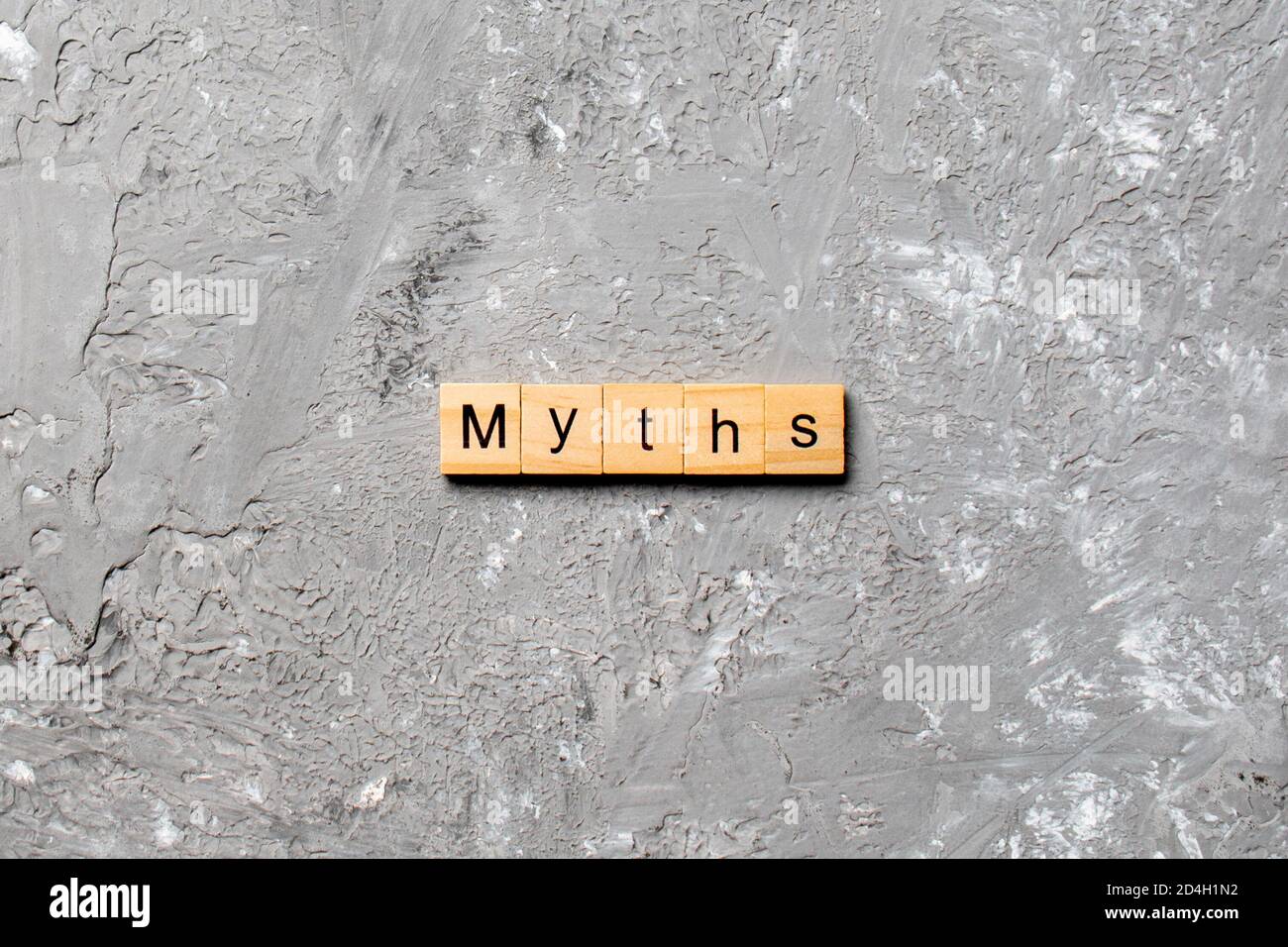 myths word written on wood block. myths text on table, concept Stock ...