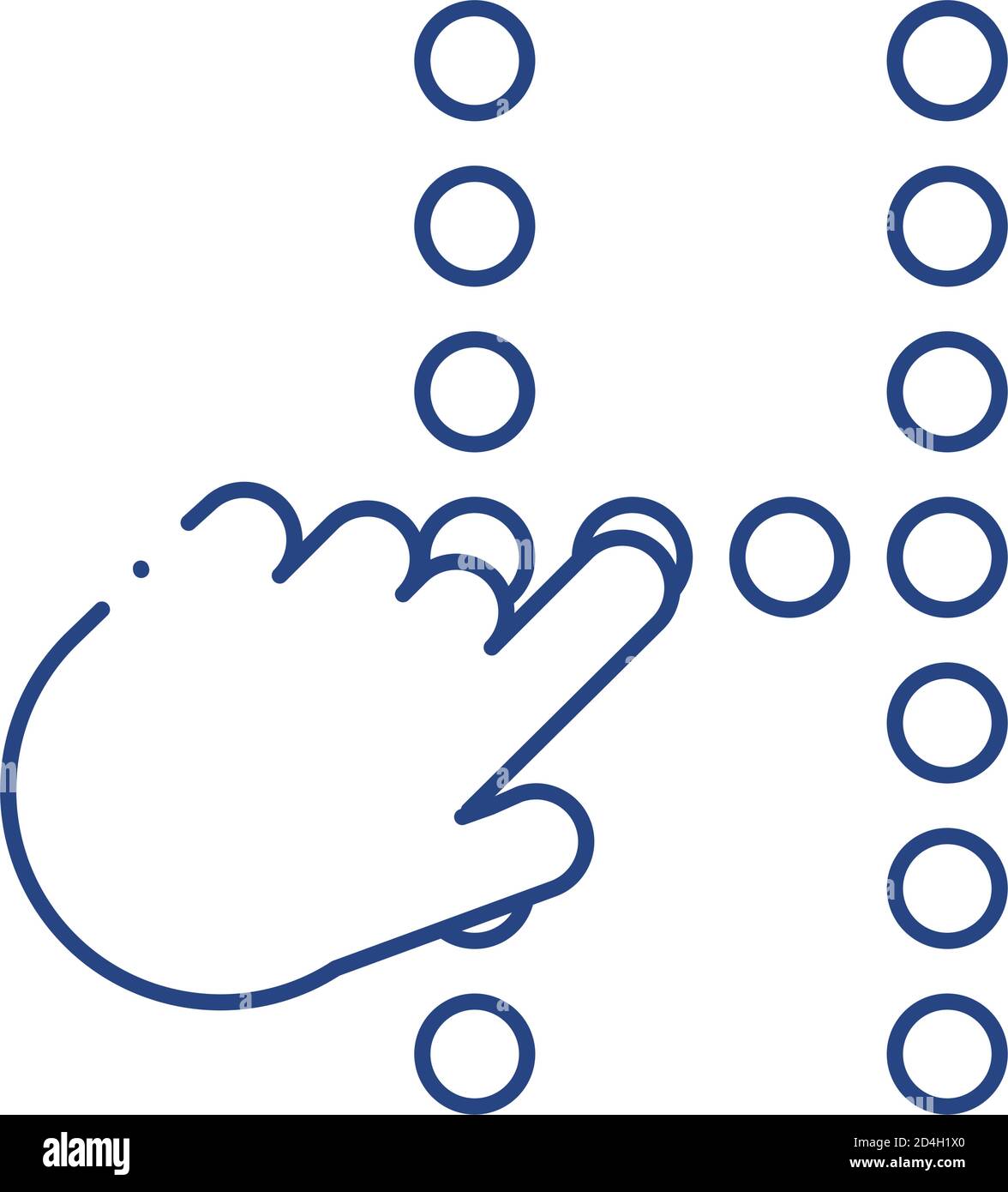 hand touching braille language line style icon vector illustration ...