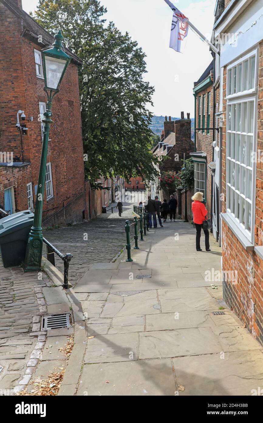 Steep Hill, City of Lincoln, Lincolnshire, England, UK Stock Photo - Alamy