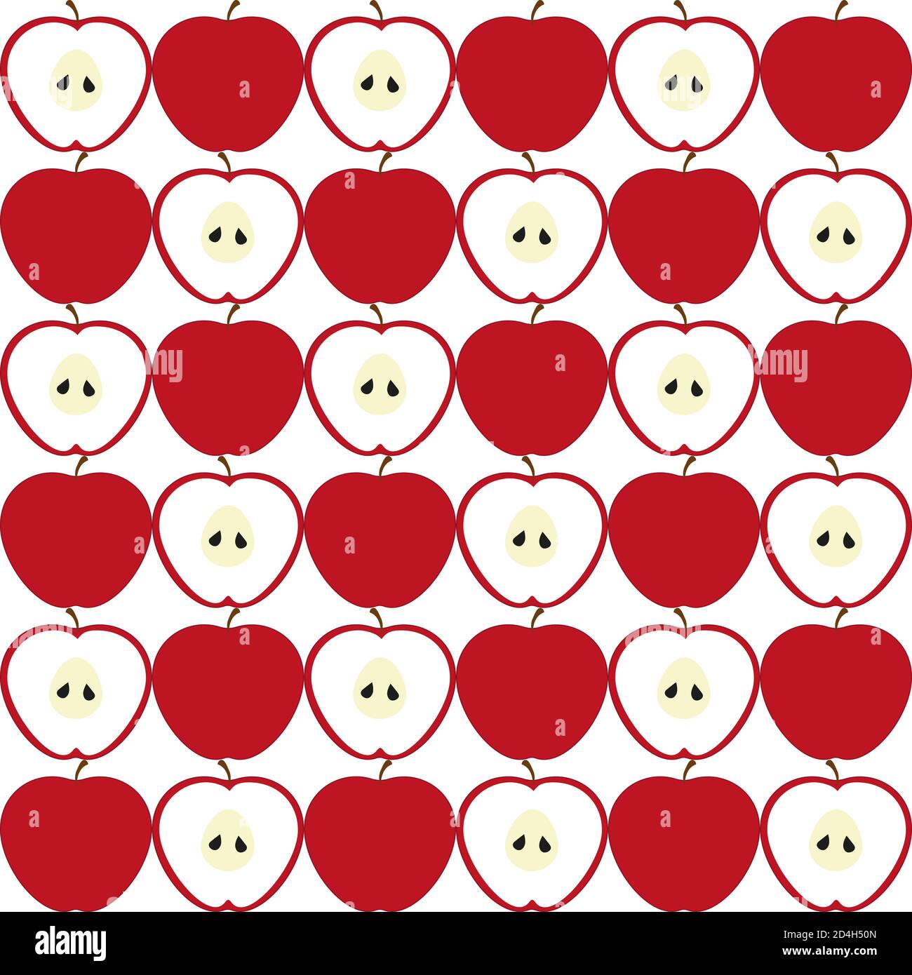 Seamless apple vector pattern on white background Stock Vector Image ...