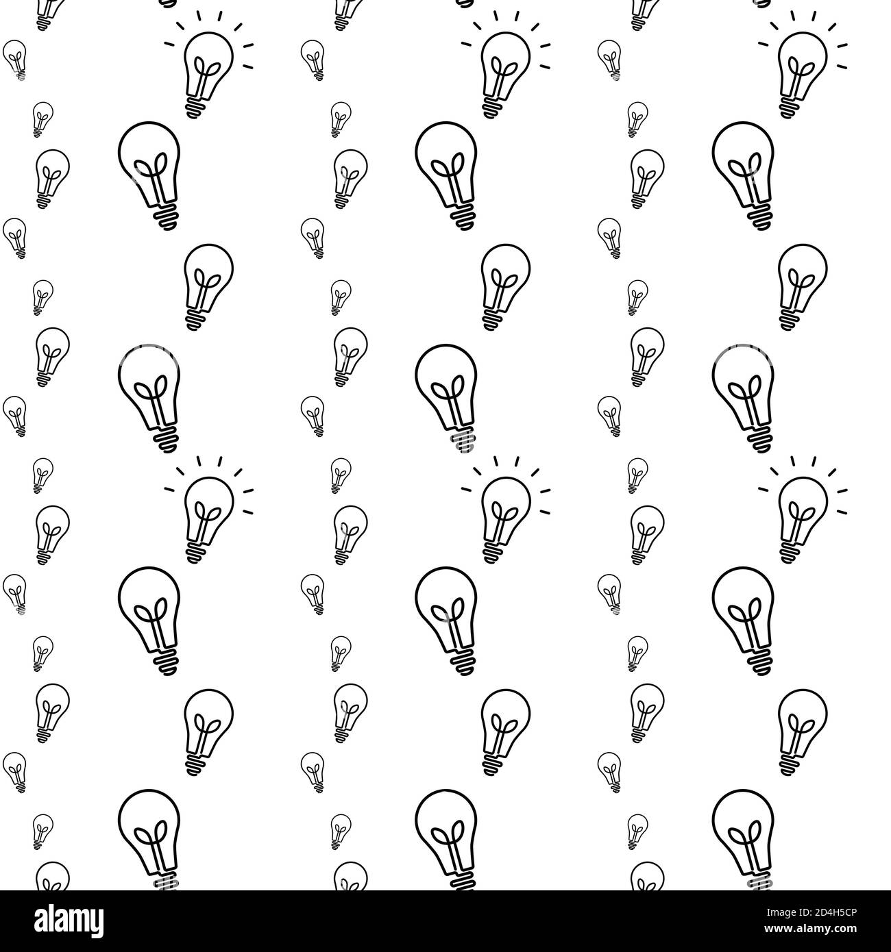 Seamless vector light bulb ideas pattern on white background Stock ...