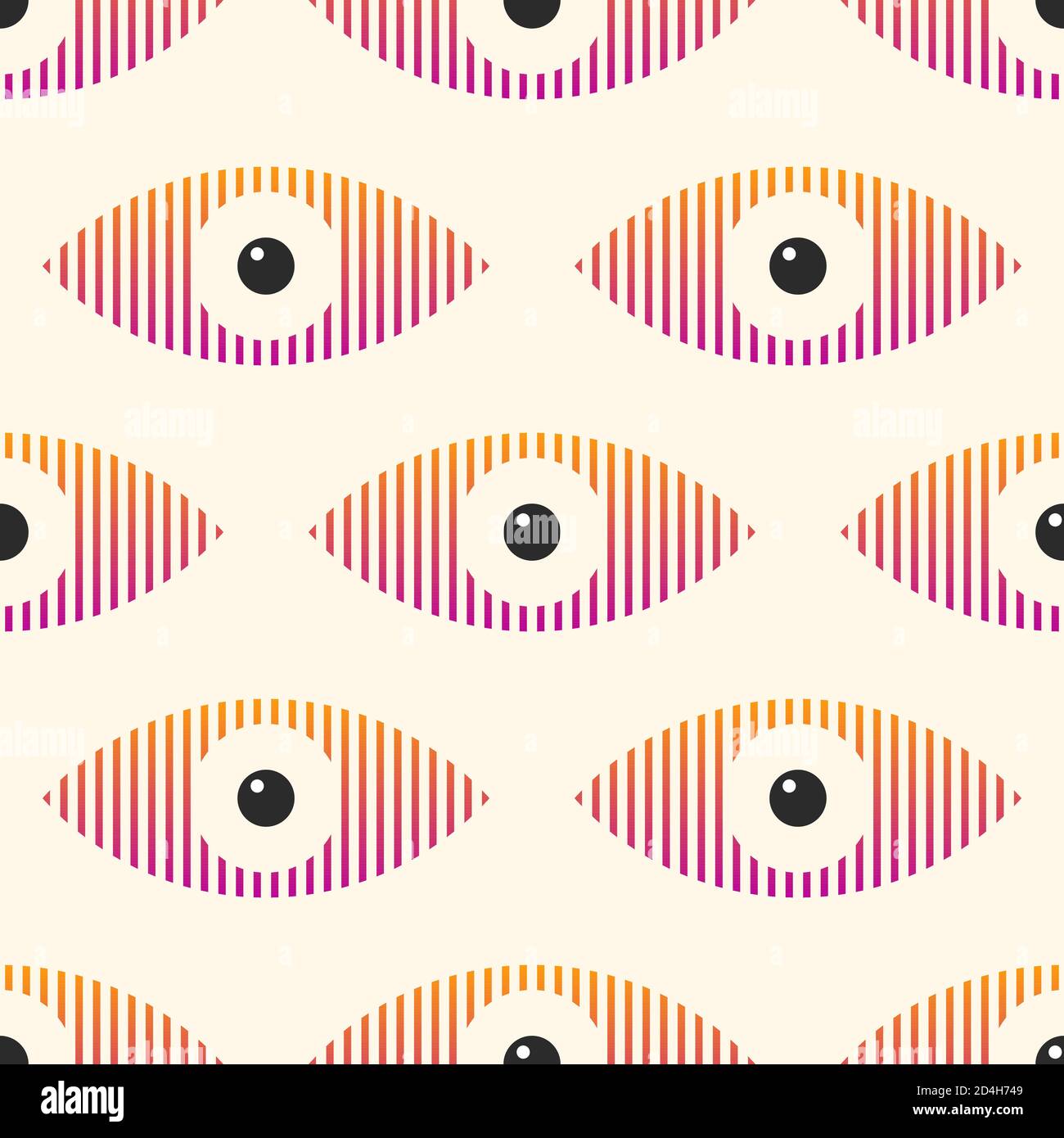 Abstract seamless eyes pattern. Stylized eye shapes with vertical ...